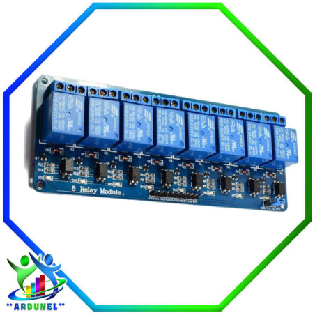 MODULO RELAY DE 8 CANALES 5V CON OPTO ACOPLADOR