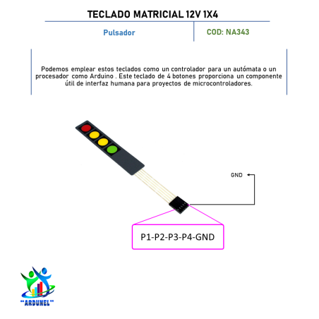 TECLADO MATRICIAL 12V 1X4