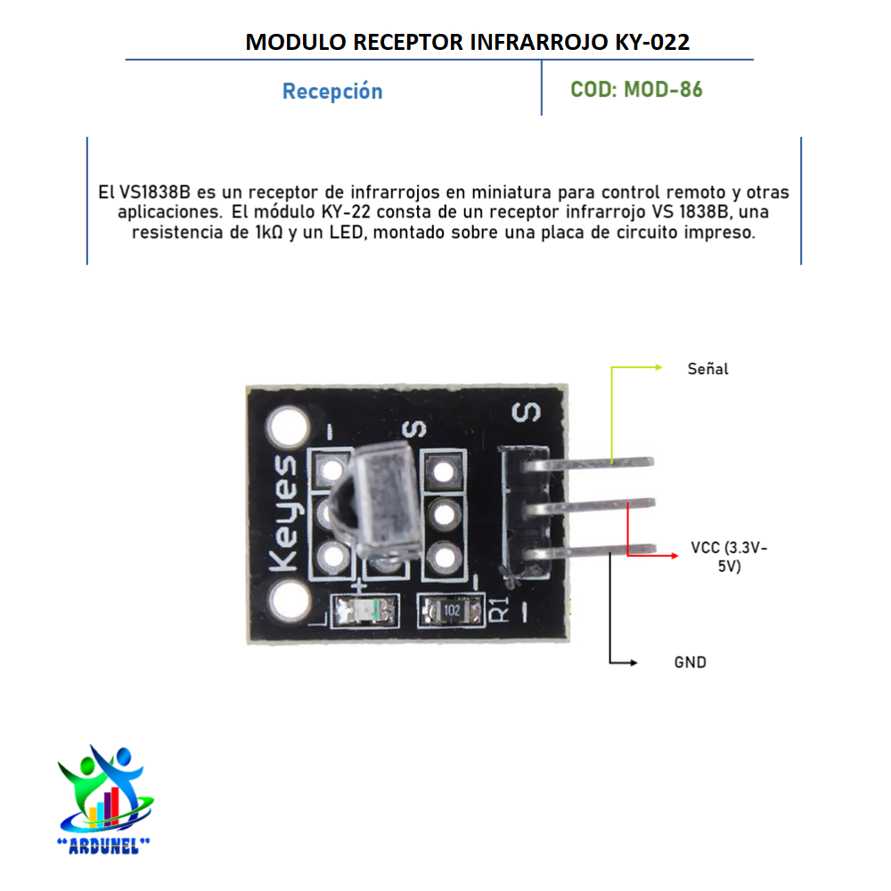 MODULO RECEPTOR INFRAROJO KY-022